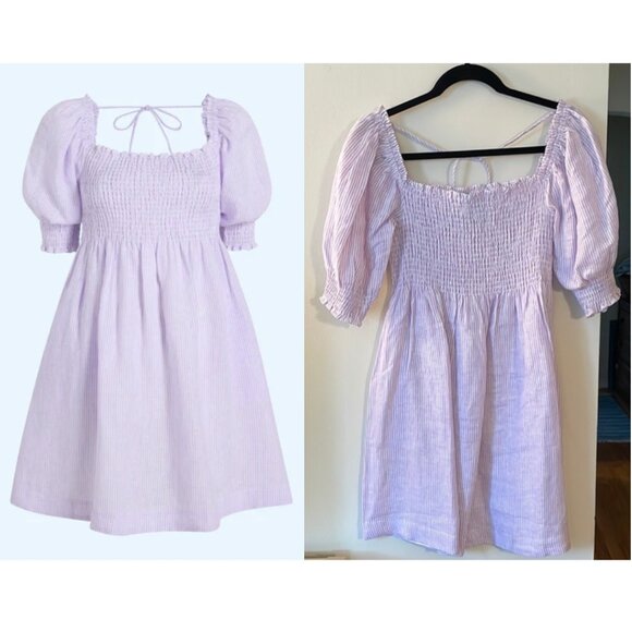 Hill House | Dresses | Hill House Linen Athena Mini Lilac Stripe Nap Dress | Poshmark